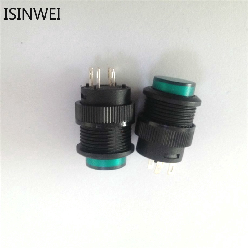1pcs R16-503AD Self-locking ON/OFF LED Latching Push Button Switch 4pin Circular 16MM 3A/250V ...