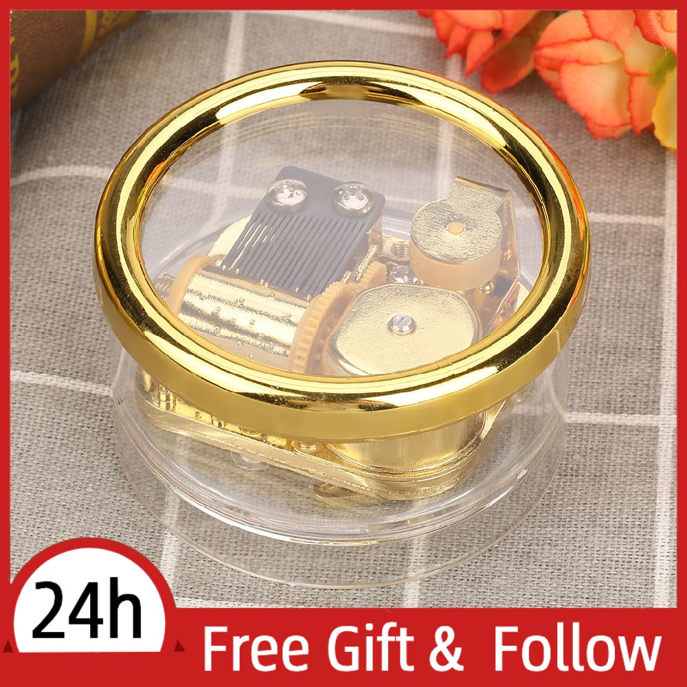 [Wholesale Price] Acrylic Round Transparent Windup Clockwork Music Box ...
