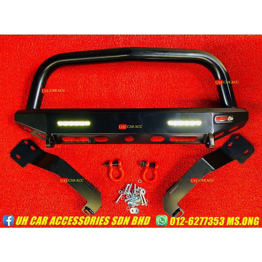 4X4 Ford Ranger T6 T7 T8 Front Bumper Nudge Bar With LED Light (BULL ...