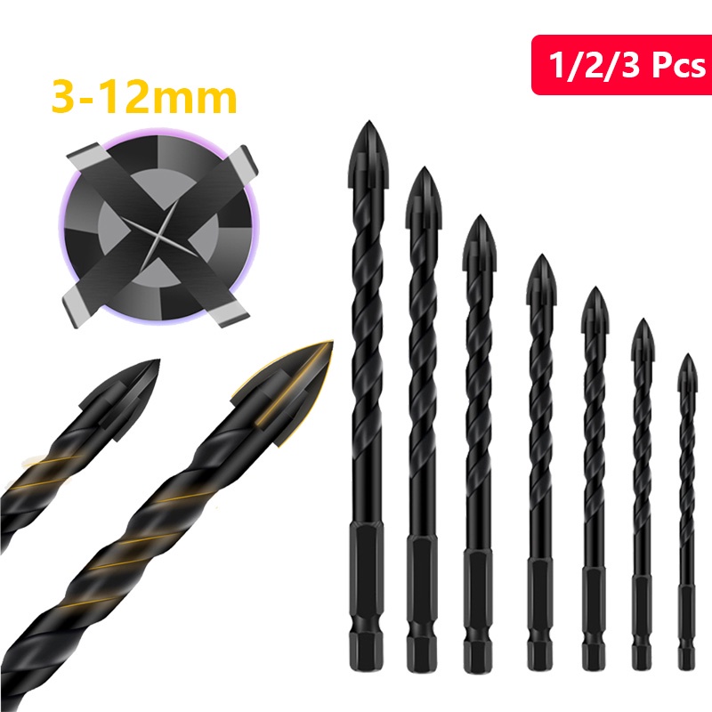 3/4/5/6/8/10/12mm Cross Hex Tile Drill Bit For Brick Glass Ceramic ...