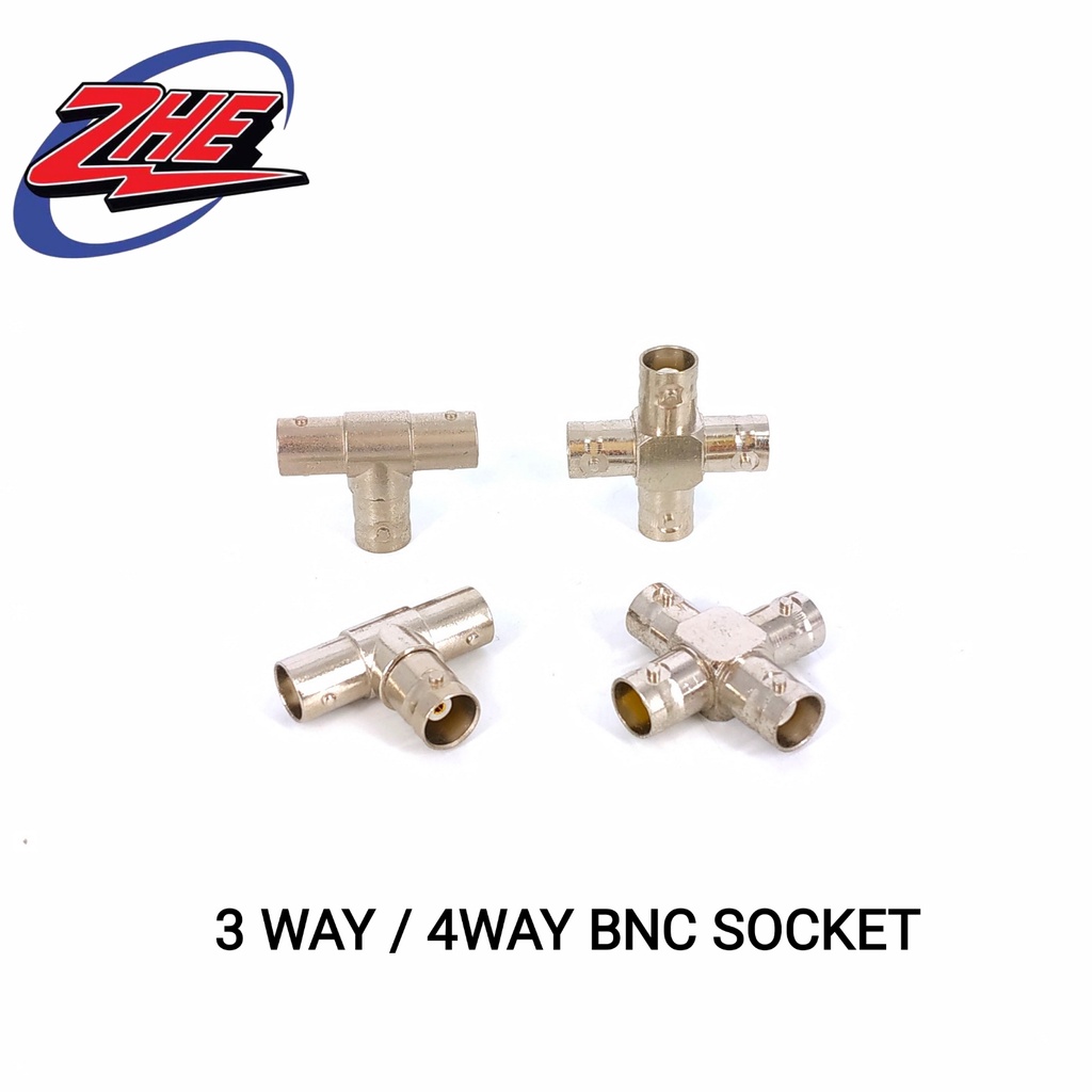 BNC 3WAY & 4WAY T-JOINT FEMALE CONNECTOR Joint Type RG59/RG6 Coaxial Connector for CCTV Camera ...