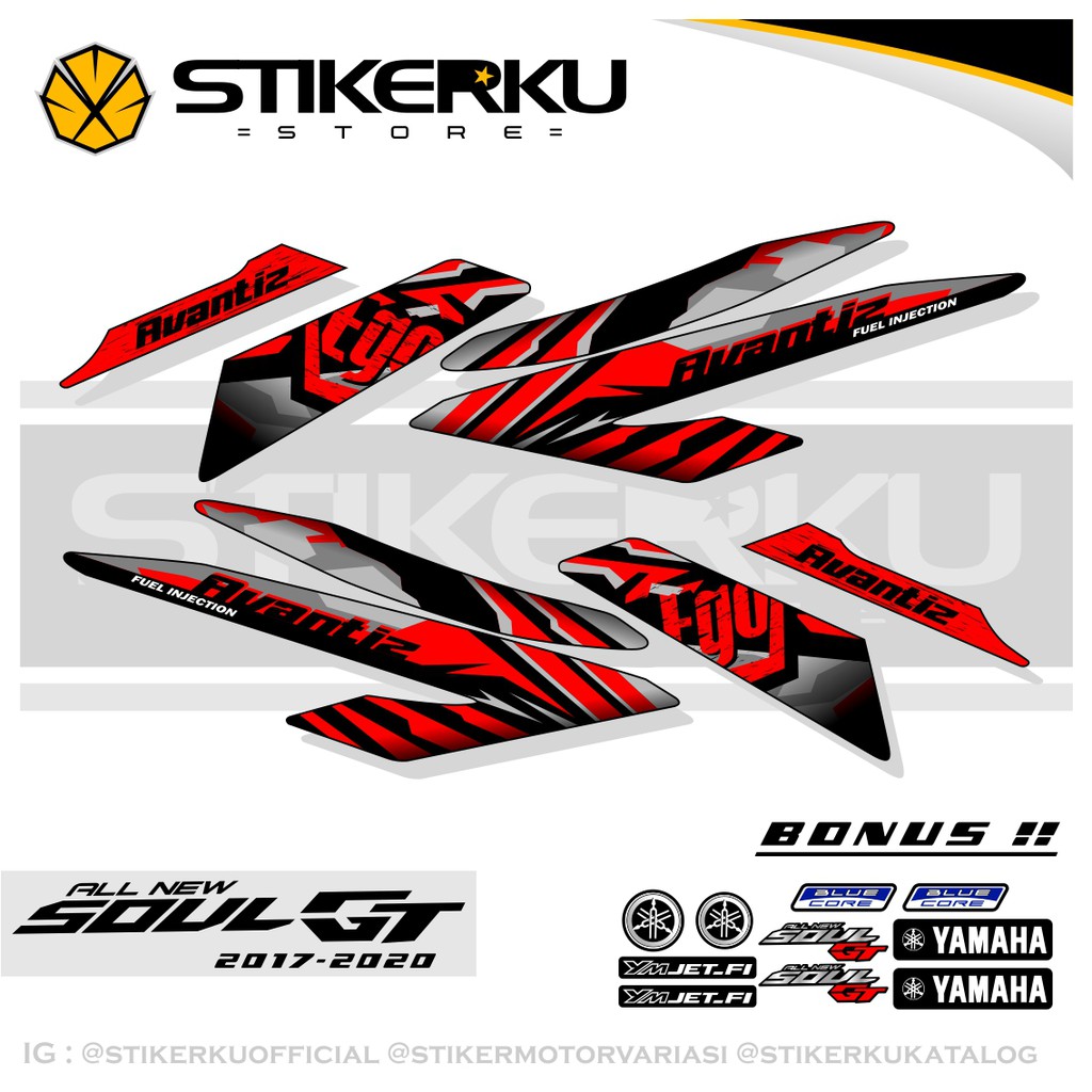 Striping SOUL GT BLUECORE/ ROBOT/ MIO 125/ AKS/ ALL NEW/ STICKERS ...