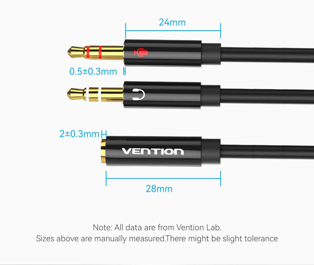 Vention Audio Cable 2 TRS 3.5mm Male to Female Audio Cable Phone Call ...
