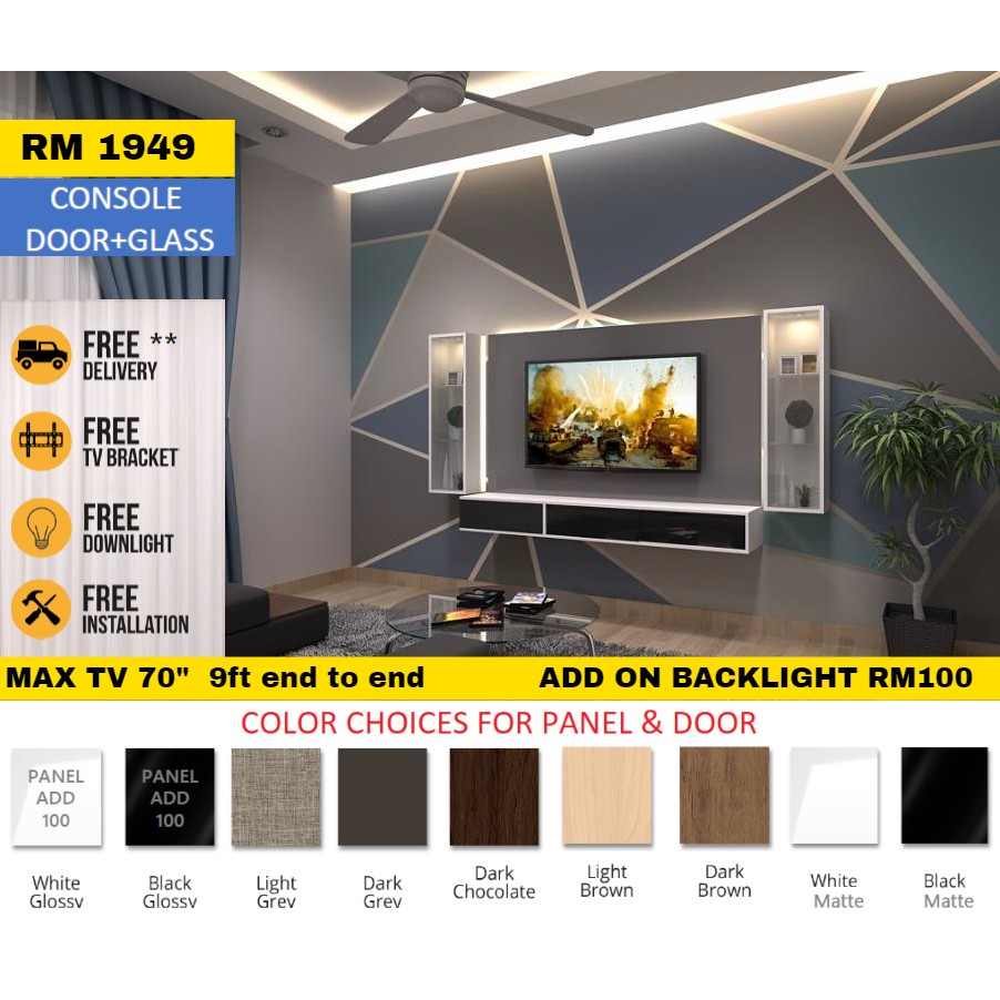 🔥 [FREE INSTALL & BRACKET TV] 🔥 KABINET TV GANTUNG WALL MOUTING,RAK TV,ALMARI TV, MODEN CONCEPT ...