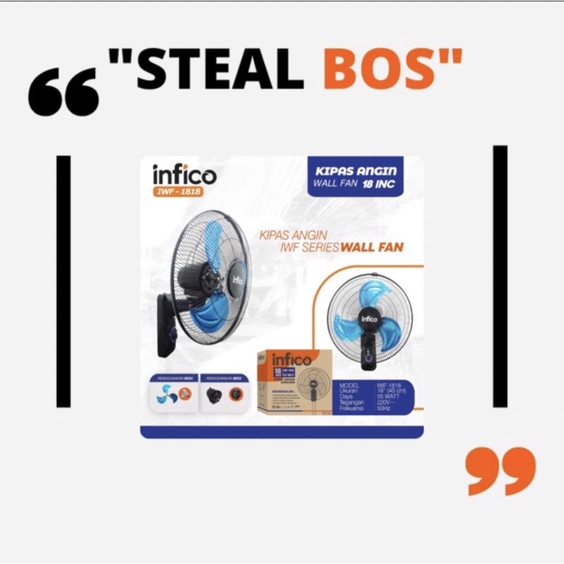 Infico 18 inch wallfan/infico 18 inch iron wall fan(WF-1818) | Shopee ...