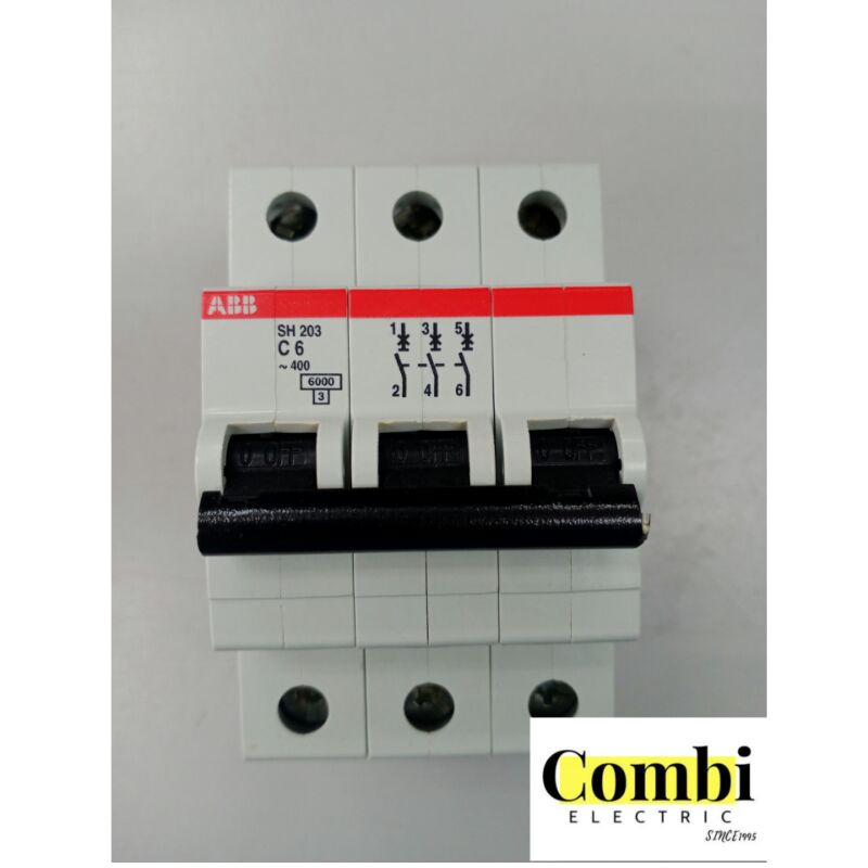 ABB MCB 6KA SH203 6A 3 POLE TYPE C-CURVE | Shopee Malaysia