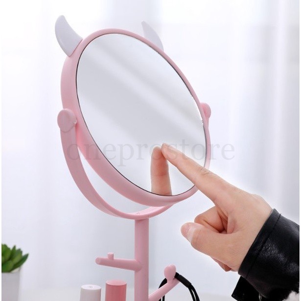 Makeup Mirror Cat Ear Cute Bedroom Deco Table Mirror with Accessories ...