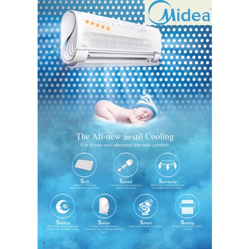 MIDEA R32 1HP/1.5HP Air Conditioner MSFAAU-09CRFN8 Airstill Premium Inverter 5 Star - All New ...