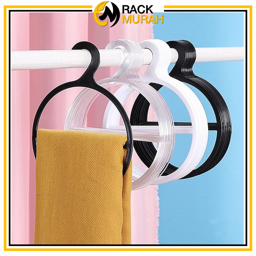 HANGER PLASTIK TRANSPARENT / HANGER TUDUNG BULAT / HANGER SHAWL BAWAL ...