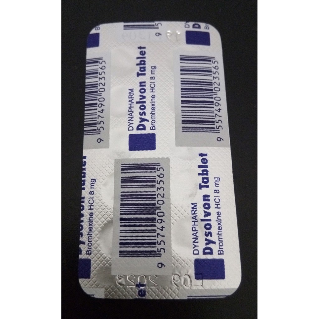 Dysolvon Tablet Bromhexine Hydrocloride 8mg 10pcs - Remove Phlegm, Ubat ...