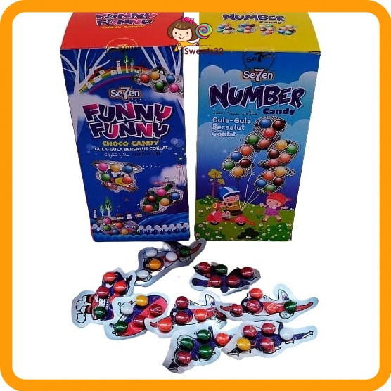 Se7en Funny Funny Choco Bean Candy / Number Bean Candy 100pcs ...
