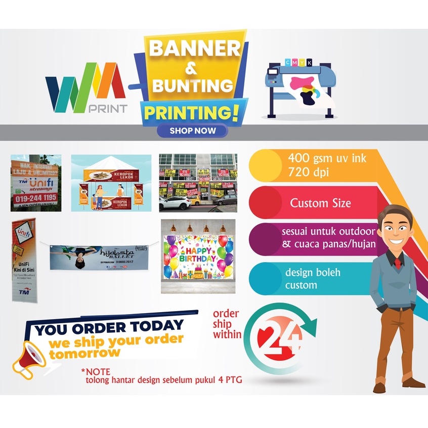 Banner & Bunting Printing (Wood/Eyelets/PVC//Kosong) *(PRINTING SAHAJA ...