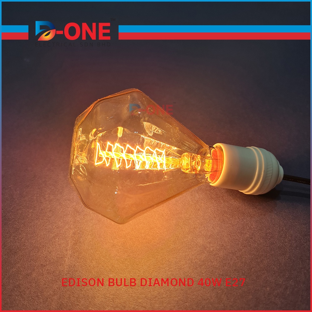 FILAMENT EDISON BULB *DIAMOND* 40W E27 | Shopee Malaysia