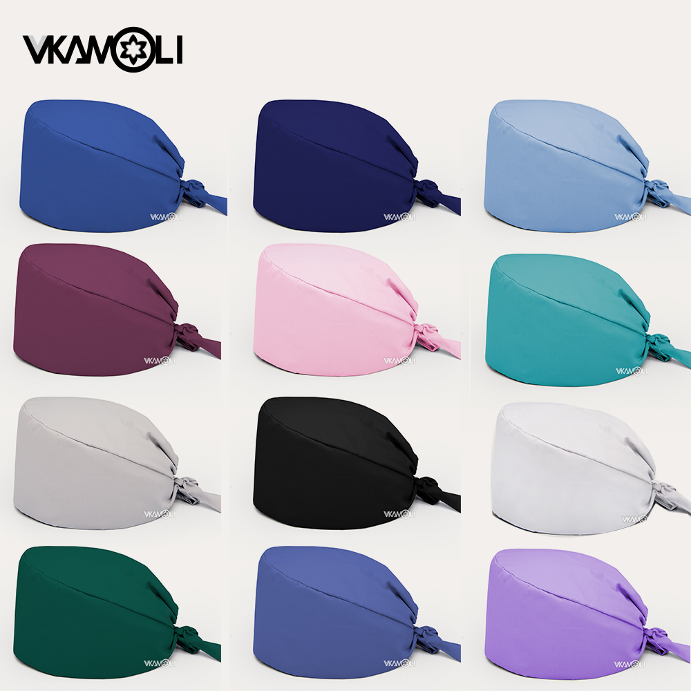 Solid color Cotton Cap Medical Surgical Scrub HeadCap washable Surgeon ...