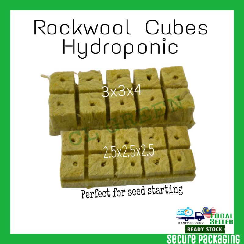 10pcs Rockwool Cube/Seed Germination/Seedling Cube/Kiub Semai Benih Hydroponic @ Aquaponic ...