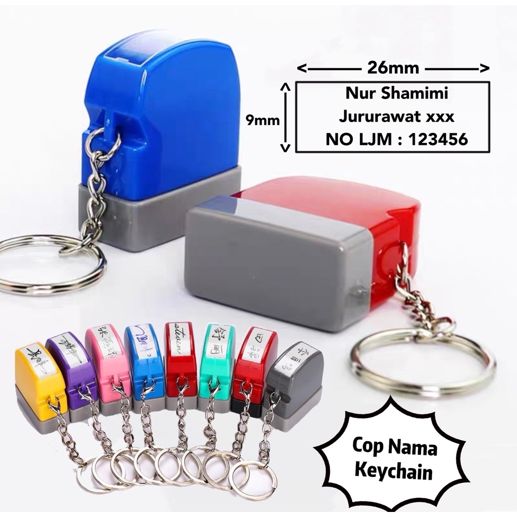 Cop Nama Keychain /Cop Nama Untuk MySejahtera Check In/ Cop Nama / Cop ...