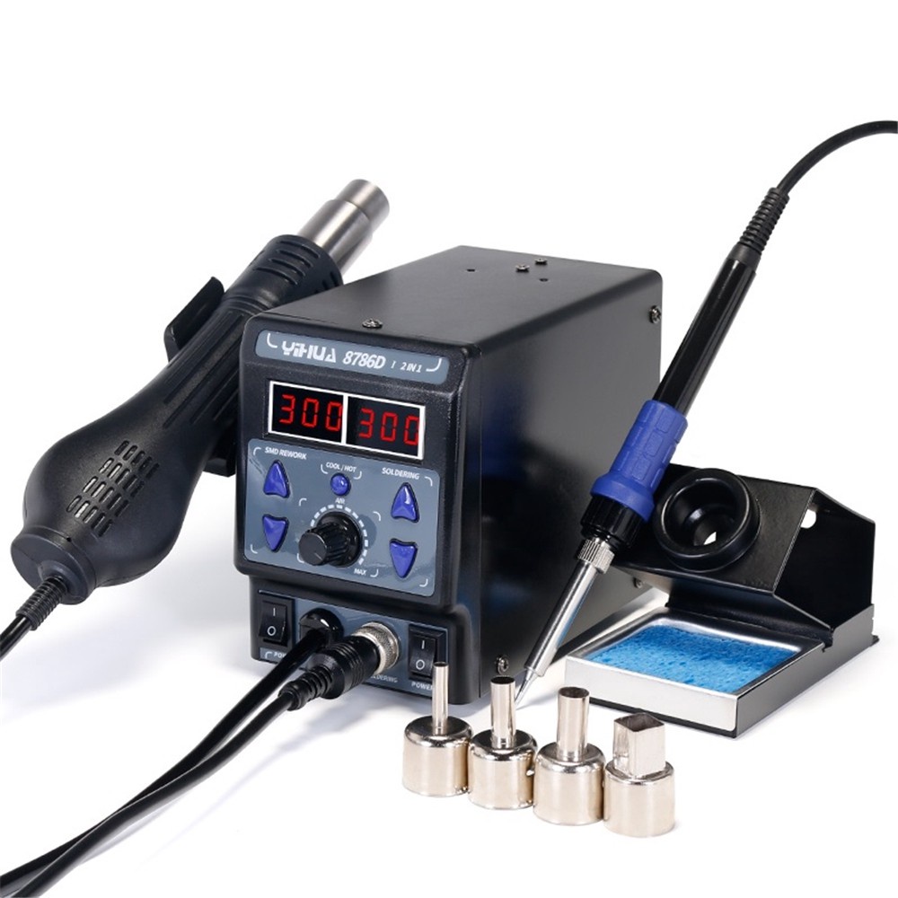 8786D Soldering Iron Hot Air Soldering Station DIY Digital Rework ...