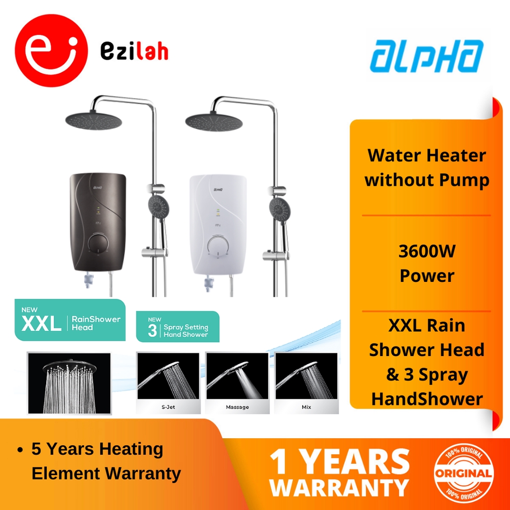 Alpha Instant Water Heater plus XXL RainShower Head without Pump F7-E(RAIN) | Shopee Malaysia