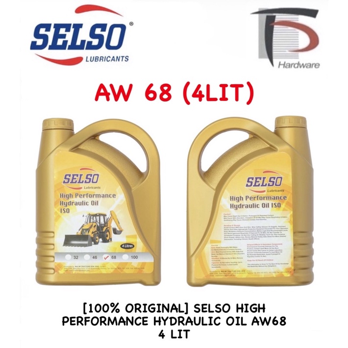 [100% ORIGINAL] SELSO HIGH PERFORMANCE HYDRAULIC OIL AW68 - 4 LIT ...