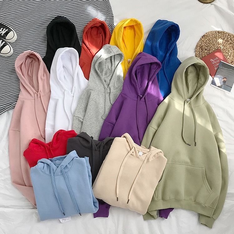 Oversized 12 Colors Sweatshirts Autumn Women's Solid Hooded Female 2021 ...