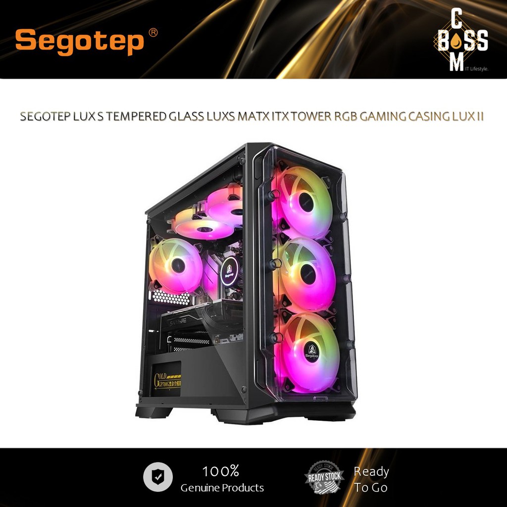 *HOT MODEL* SEGOTEP LUX S TEMPERED GLASS LUXS MATX ITX TOWER RGB GAMING ...