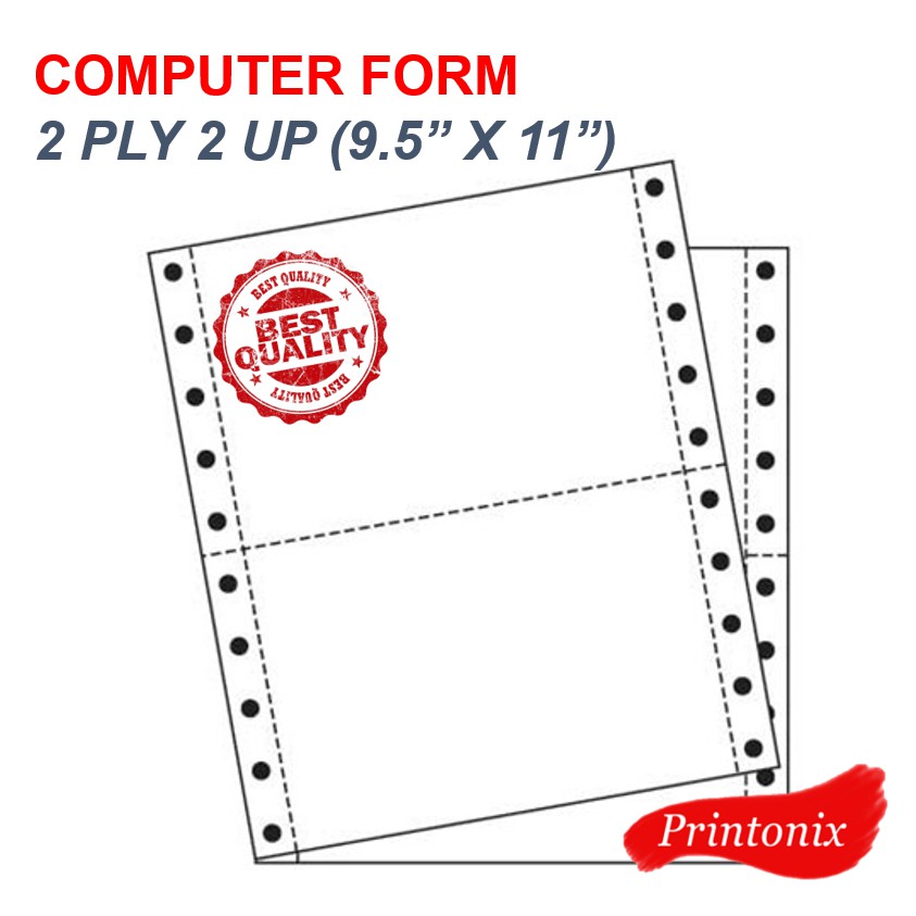 Computer Form 2ply 2up NCR (W/W) 9.5 x 11 (450Fans) | Shopee Malaysia