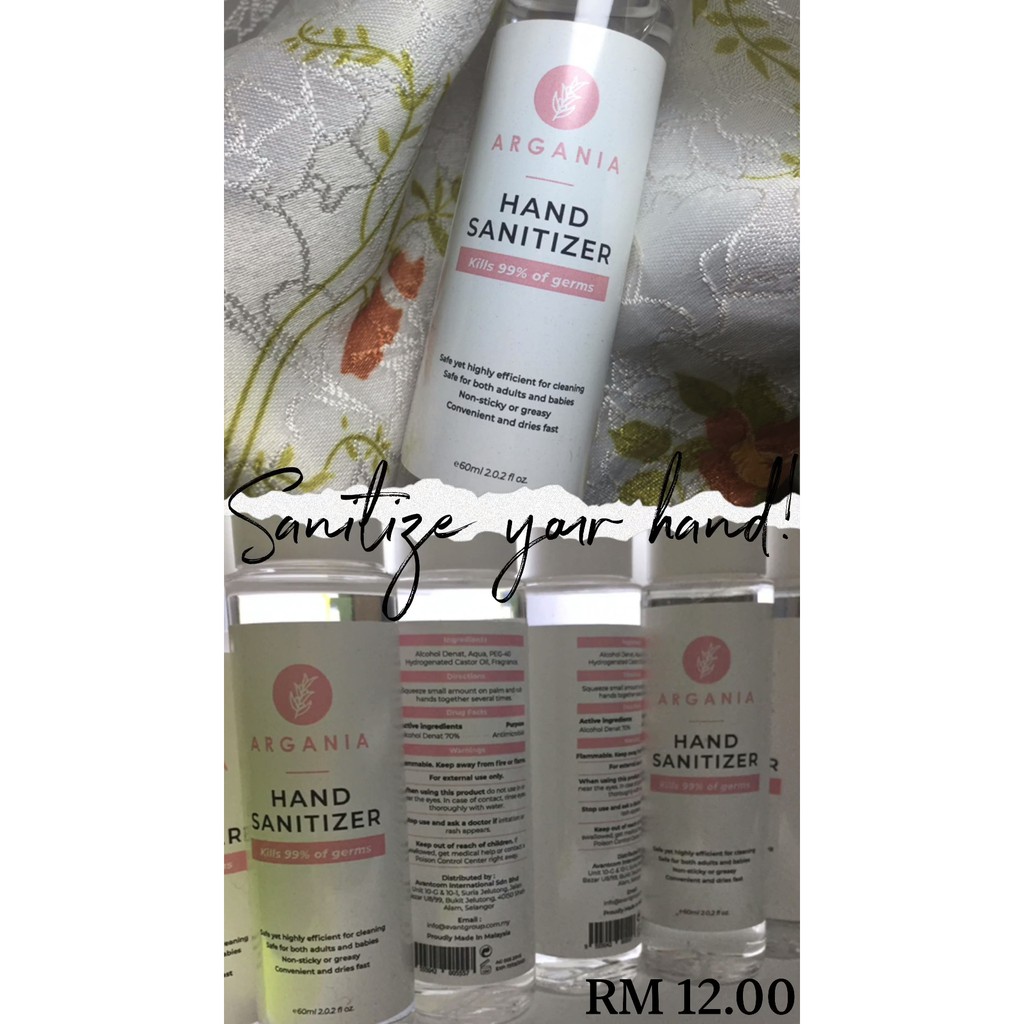 𝐑𝐄𝐂𝐎𝐌𝐌𝐄𝐍𝐃𝐄𝐃 𝐅𝐎𝐑 𝐘𝐎𝐔 [WEEKEND PICK UPS 🔥] ARGANIA Hand Sanitizer 60ml / Variety | Shopee Malaysia