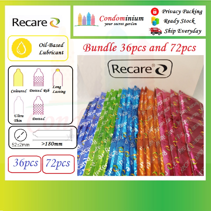 Recare 36 72 144 Pcs Coke Flavor Dotted Ribbed Condom Kondom 0674