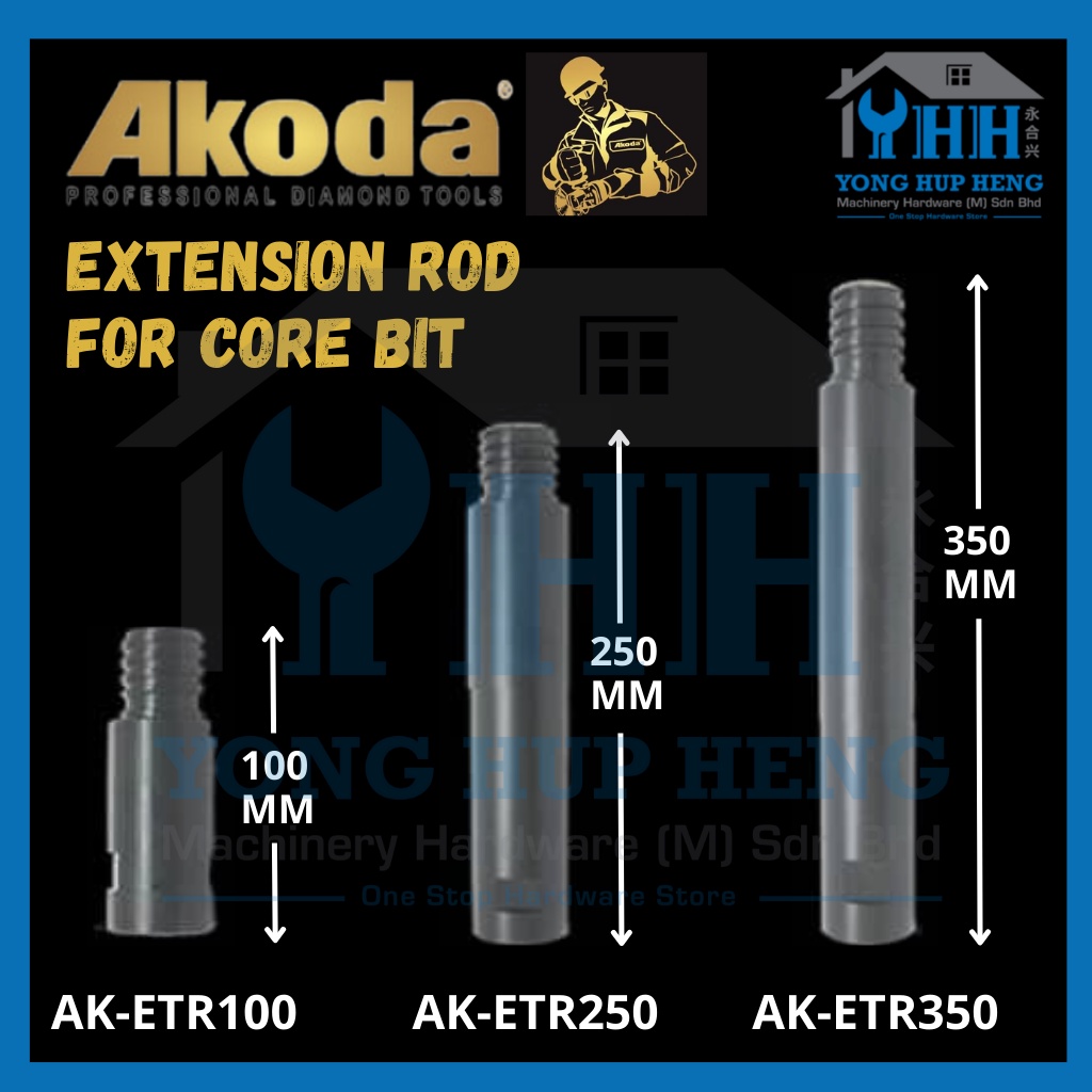 AKODA Extension Rod for Core Bit 100mm - 350mm | Shopee Malaysia