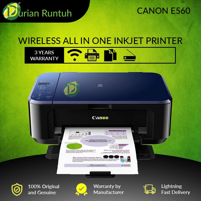 CANON E560 Wireless 3 In1 Inkjet Printer | Shopee Malaysia