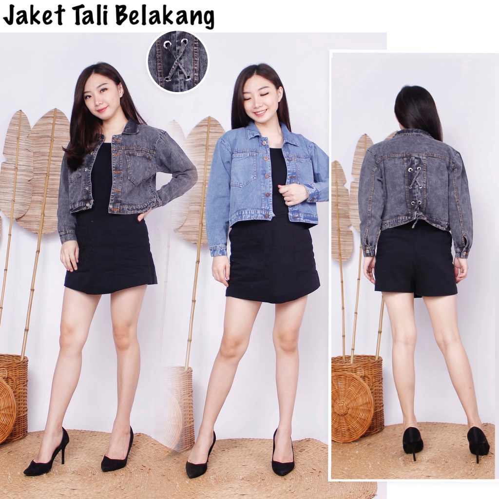 Women's Back Strap Denim Jacket/Women's Plain Crop Denim Jacket ...