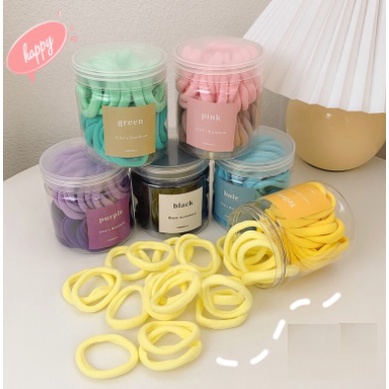 Getah rambut 50Pcs/box Scrunchie Korean Rubber Band Fashional Hair ...