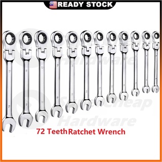 1pcs CR-V Fixed or Flexible Head Ratchet Combination Wrench Common Ring ...
