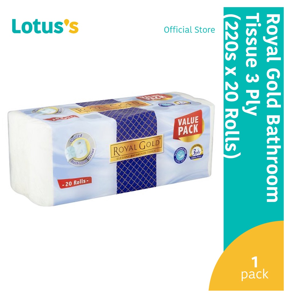 Royal Gold Luxurious Interleaf Bathroom Tissue 240 Sheets X 20 Rolls ...