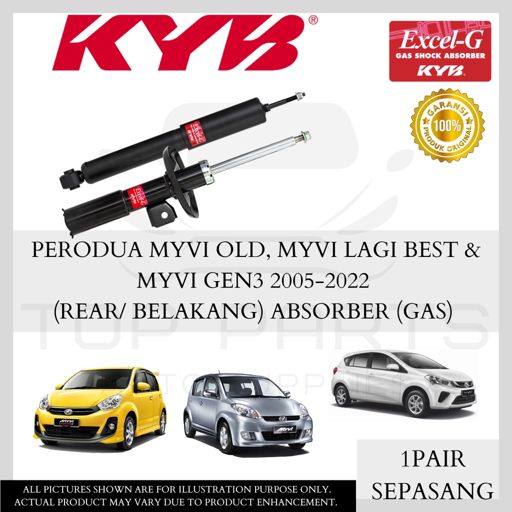 PERODUA MYVI OLD, MYVI LAGI BEST & MYVI GEN3 D20N 2005-2022 REAR EXCEL G ABSORBER GAS 2PCS ...