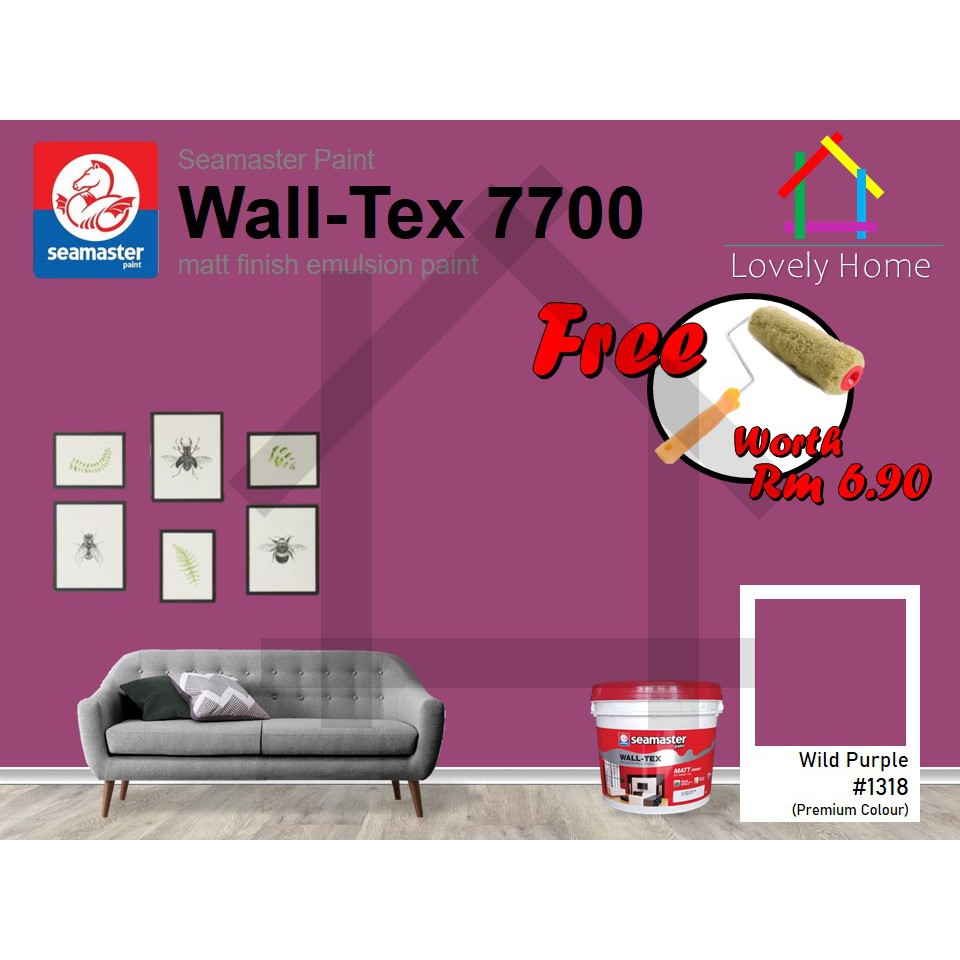 7 Litres Seamaster Paint Interior Wall-Tex Wild Purple #1318 (Premium ...
