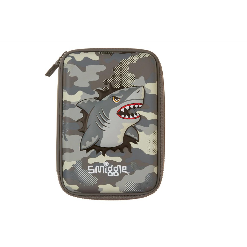 Smiggle Budz Character Hardtop Pencil Case Grey shark pencil box ...