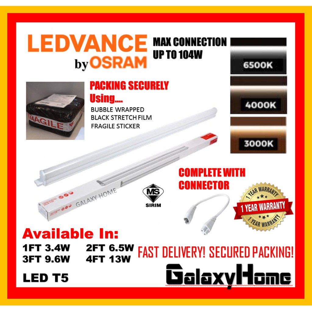 🔥Overstock Sales🔥 Osram 1/2 /3/ 4 Feet LED T5 Downlight Strip Light conceal lighting 6500K 4000K ...