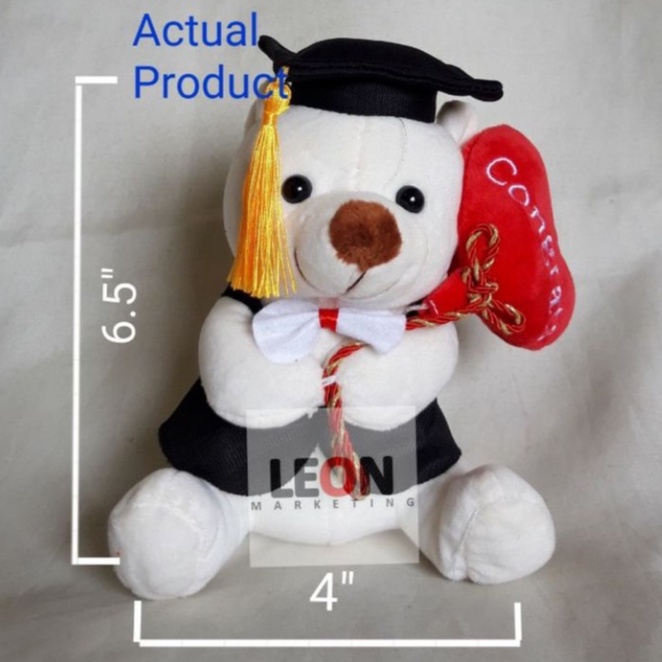 6.5" Graduation/Convocation Bear with hold love shape balloon, Patung ...