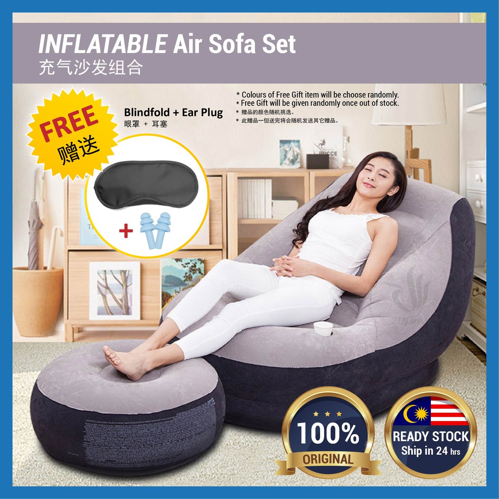 INTEX Inflatable Air Sofa Set Waterproof Flocking Sofa Malas Kembung ...