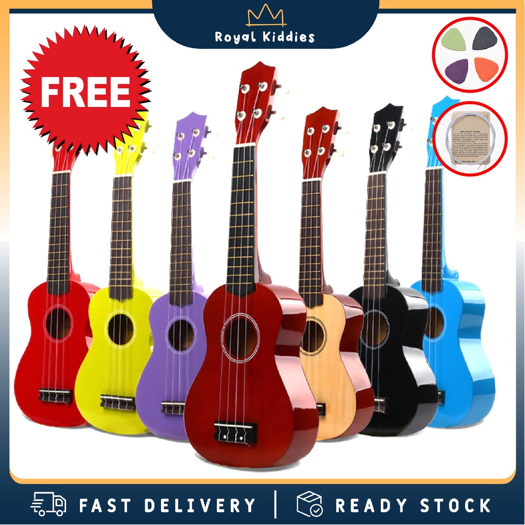 Wooden Ukulele 12 Inch ORIGINAL WOOD Kids Hawaii Guitar UKE + FREE Felt ...