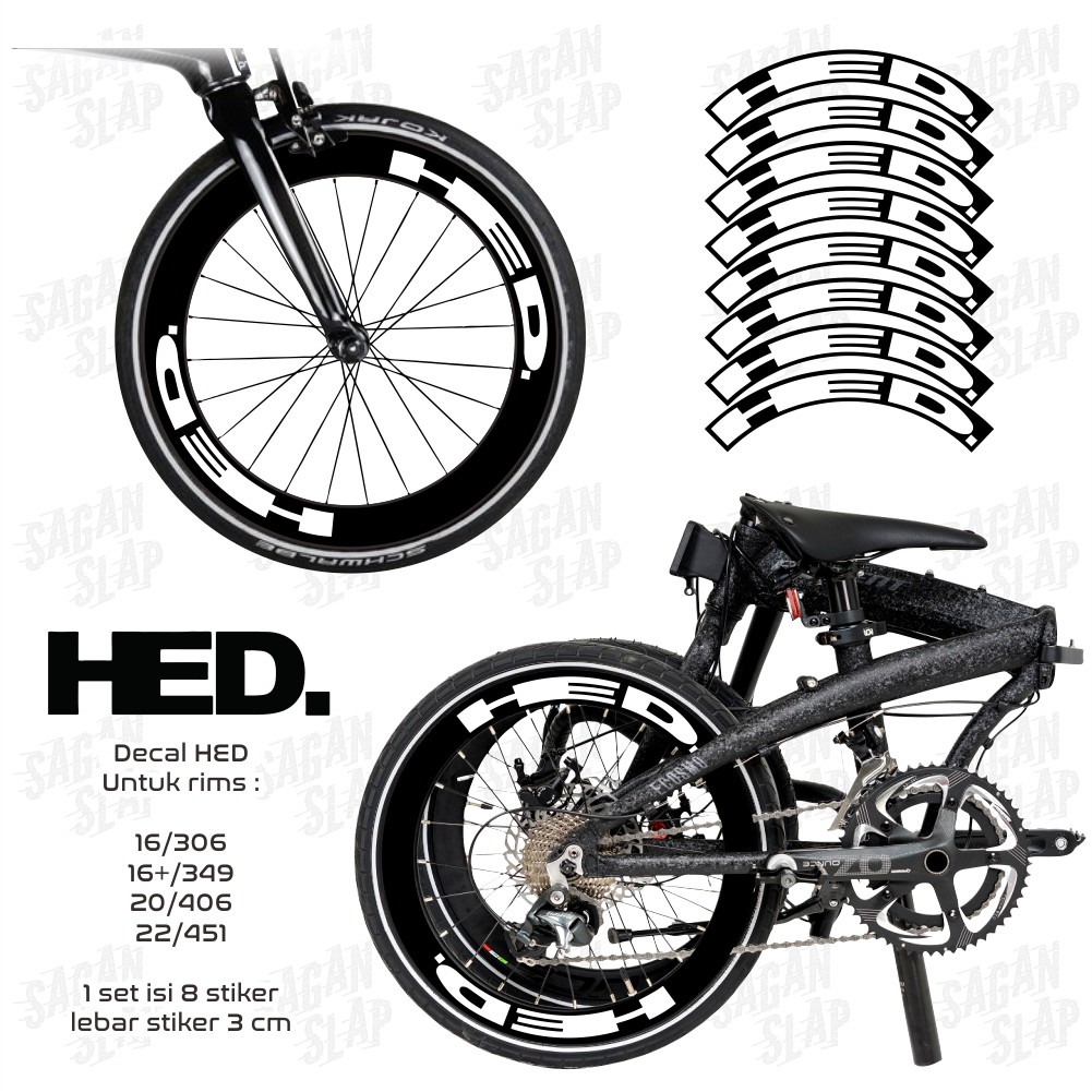 Decal Sticker HED 3cm rim Folding Bike minion seli minivelo | Shopee ...