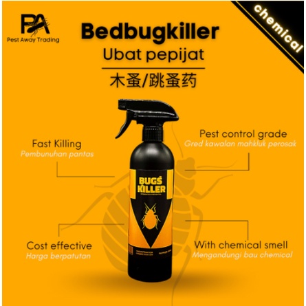 PEST AWAY 500ml Bed Bugs Spray Killer I Ubat Pepijat I Bed Bug Killer ...