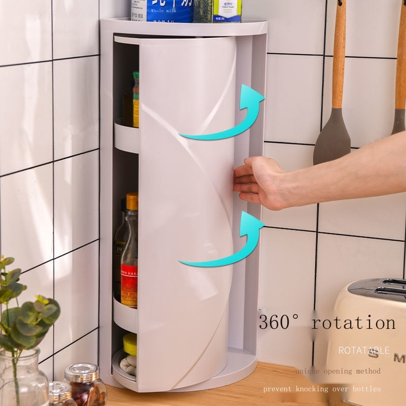 Kitchen rack seasoning storage rack box stove corner rack 360-degree ...