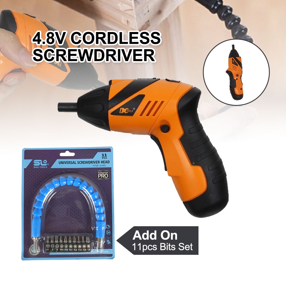 DC Tools 4.8V Portable Rechargeable Cordless Screwdriver Drill Foldable ...