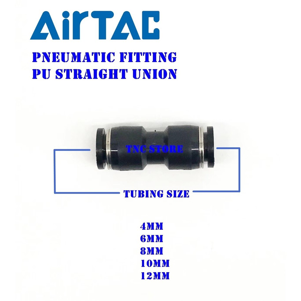 AirTac Pneumatic Fitting PU Straight Union PU4D PU6D PU8D PU10D PU12D ...