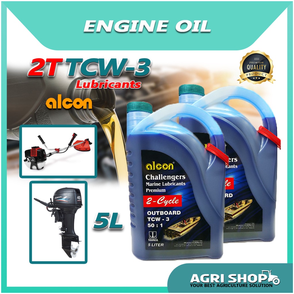Agrishop Alcon Outboard Marine Lubricants 2T TCW-3 Engine Oil 5 Liter ...