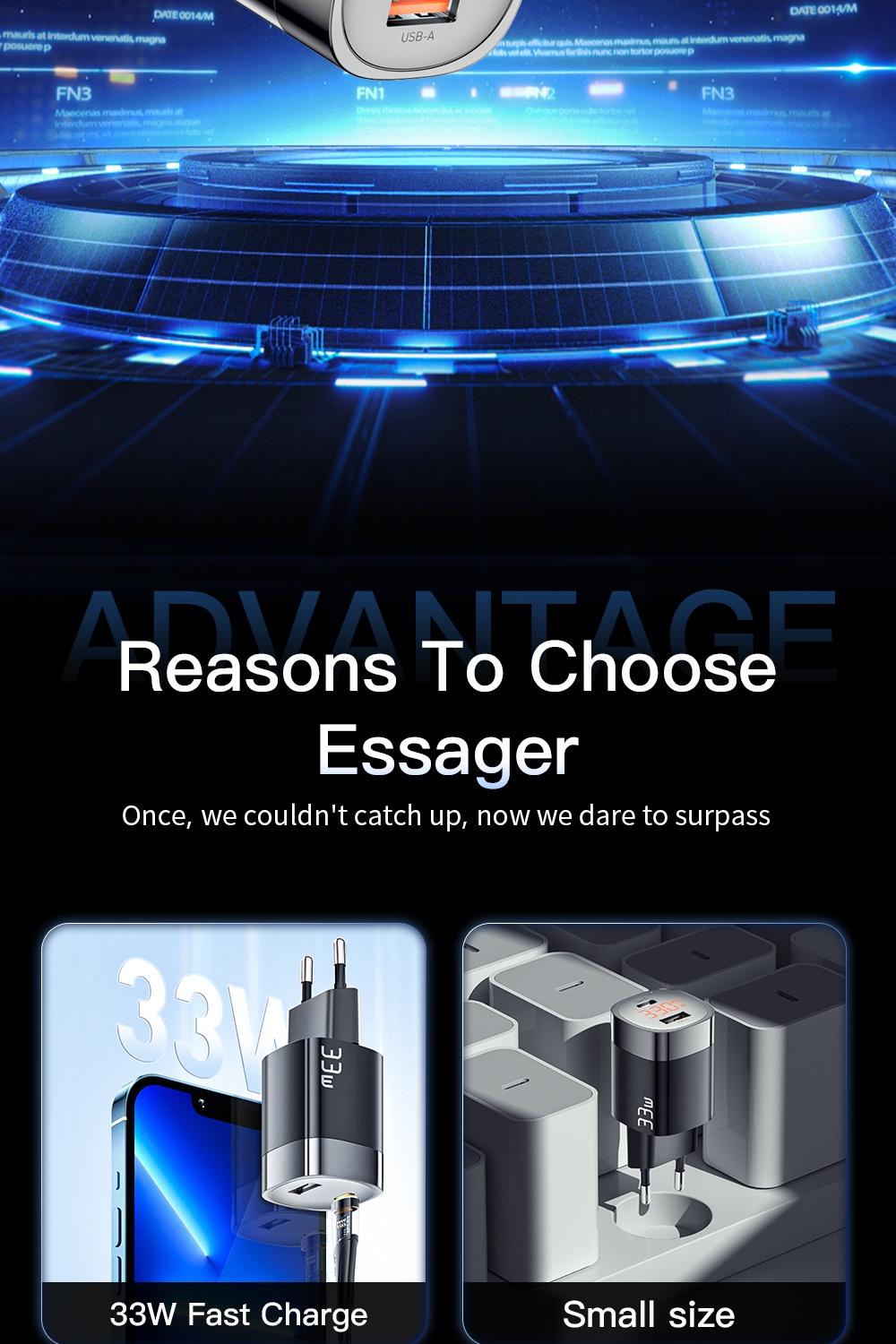 Essager 33W GaN Digital Display USB Typ C Travel Charger PPS PD QC ...