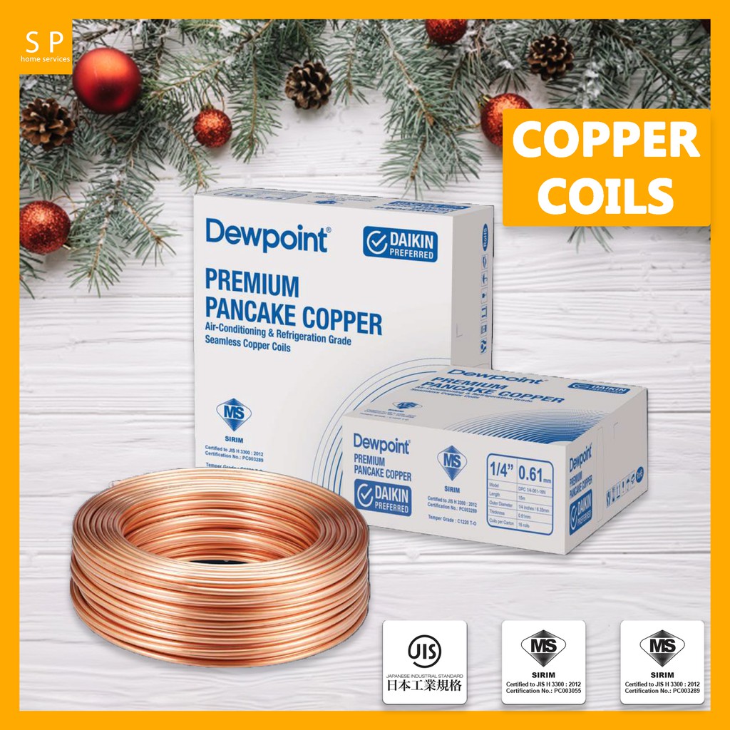Daikin Premium Pancake Copper Pipe Dewpoint 1/4 , 3/8 , 1/2 , 5/8 x 0 ...