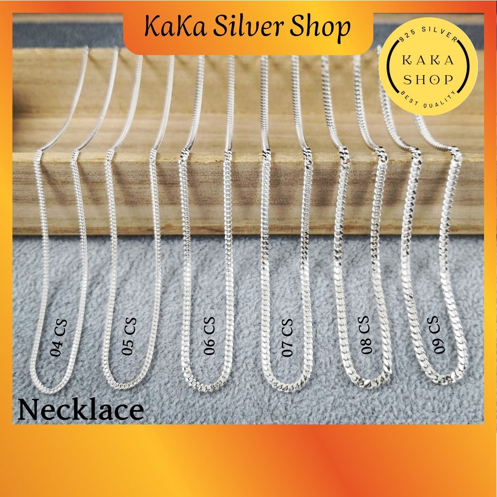 Original 925 Silver Necklace CS Chain | Rantai Leher CS Perak 925 ...